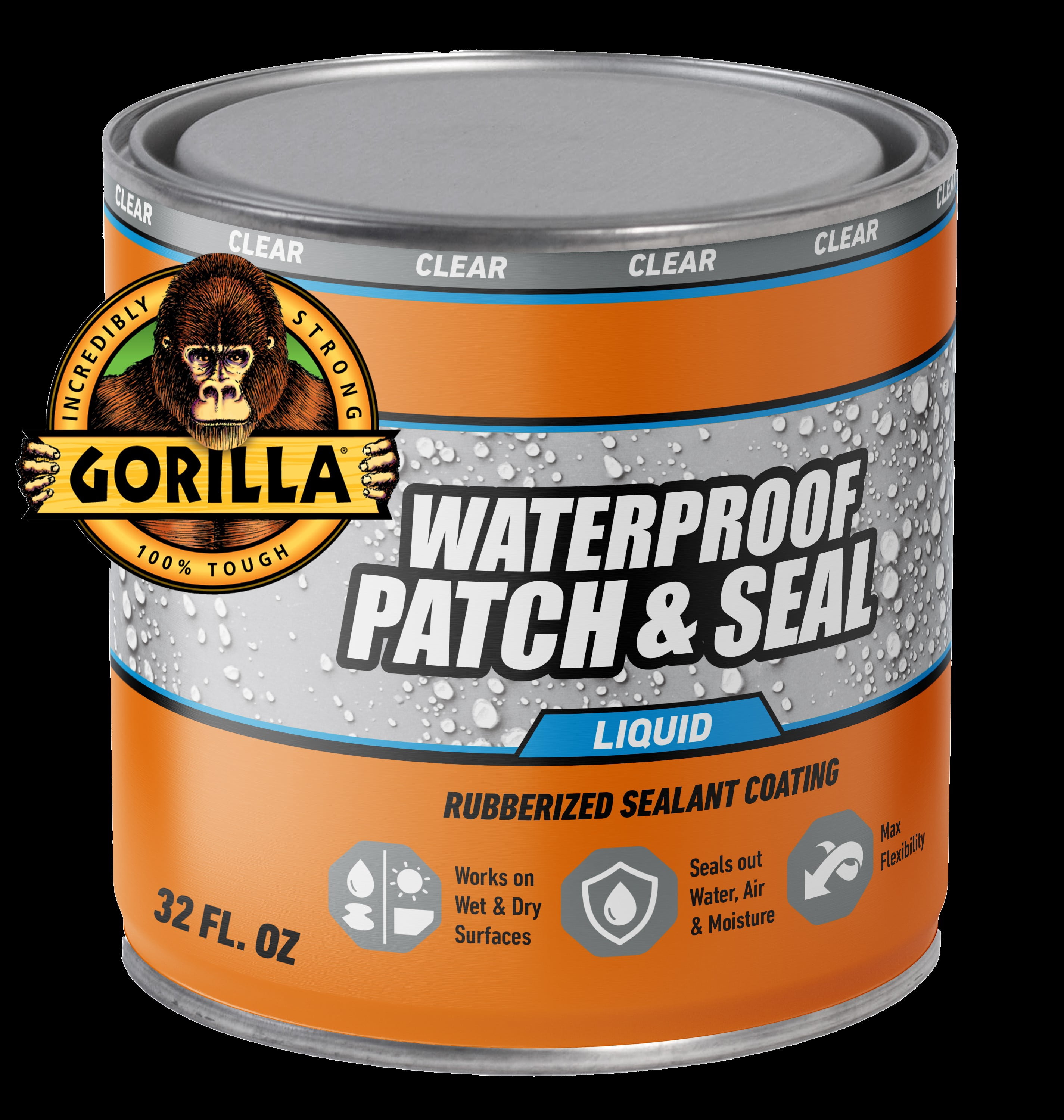 Gorilla Patch & Seal Liquid Rubber Waterproof Sealant, Crystal Clear ...