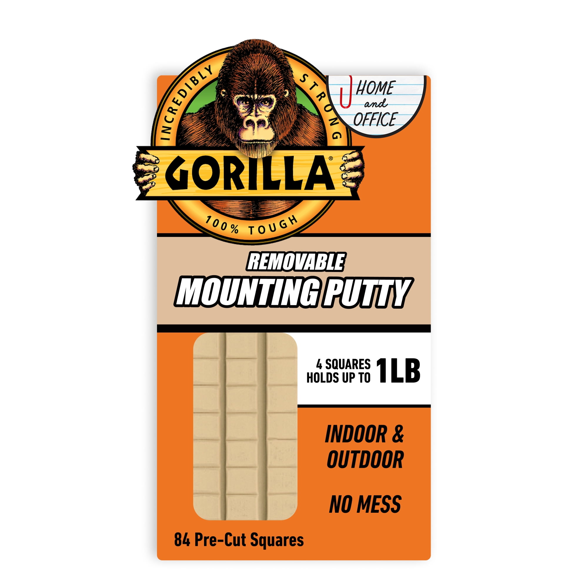 Gorilla Glue Beige Tack Adhesive 2 oz Sticky Tac Mounting Putty Pre-Cut ...