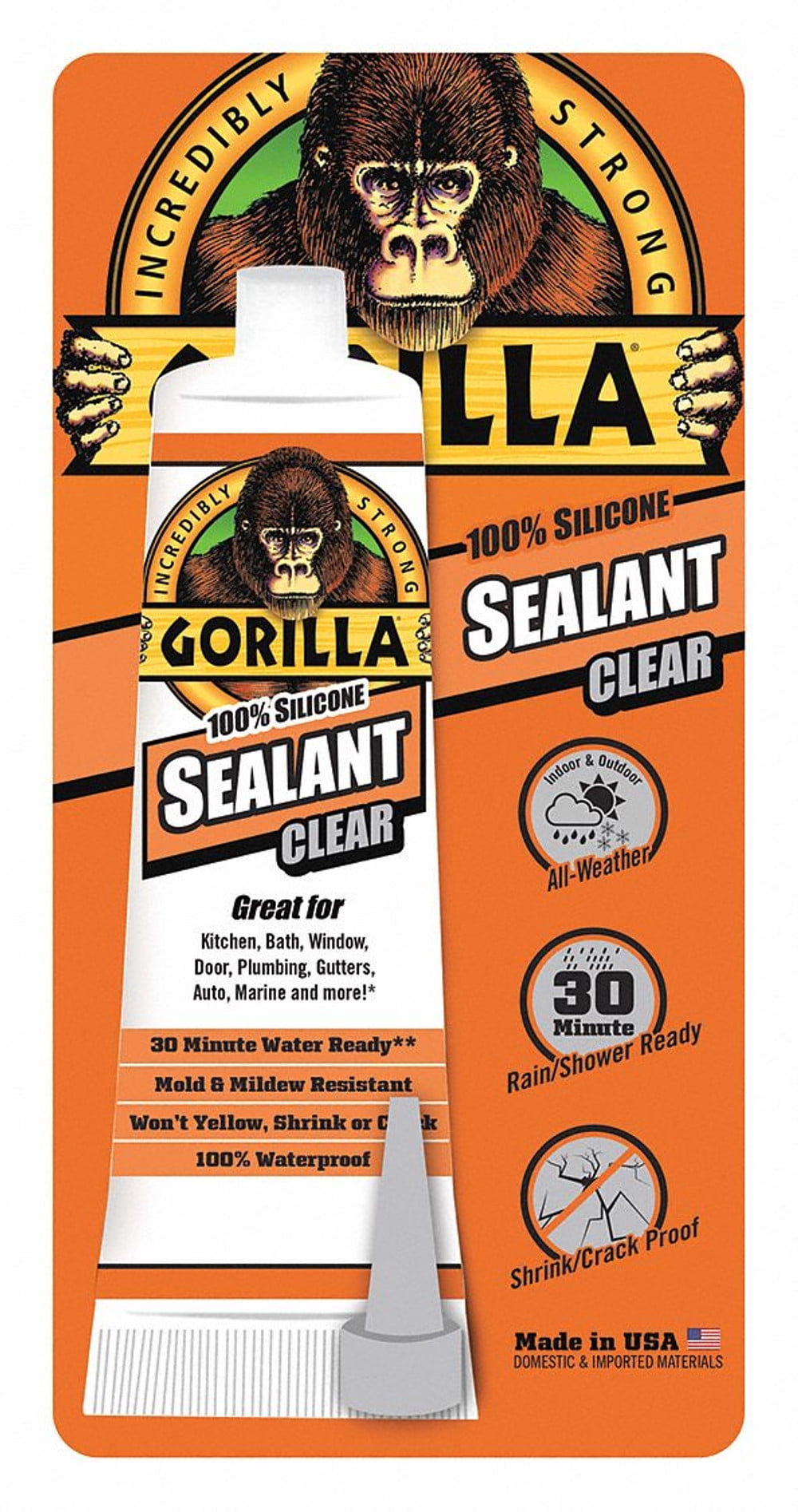 Gorilla Glue Silicone Sealant Clear 108324 108324 ZO G7717958 Walmart