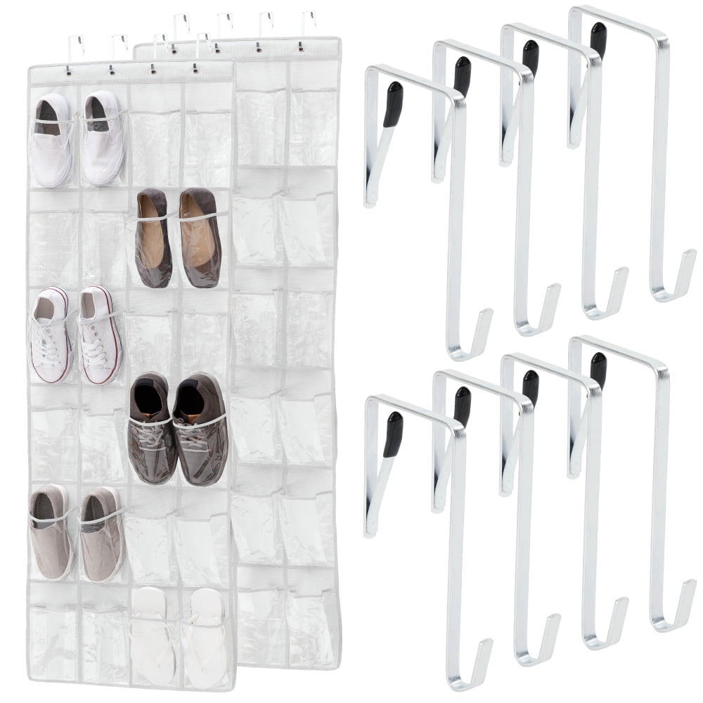 "Gorilla Grip Over Door Hanging Shoe Storage Organizer, 24 Clear PVC ...