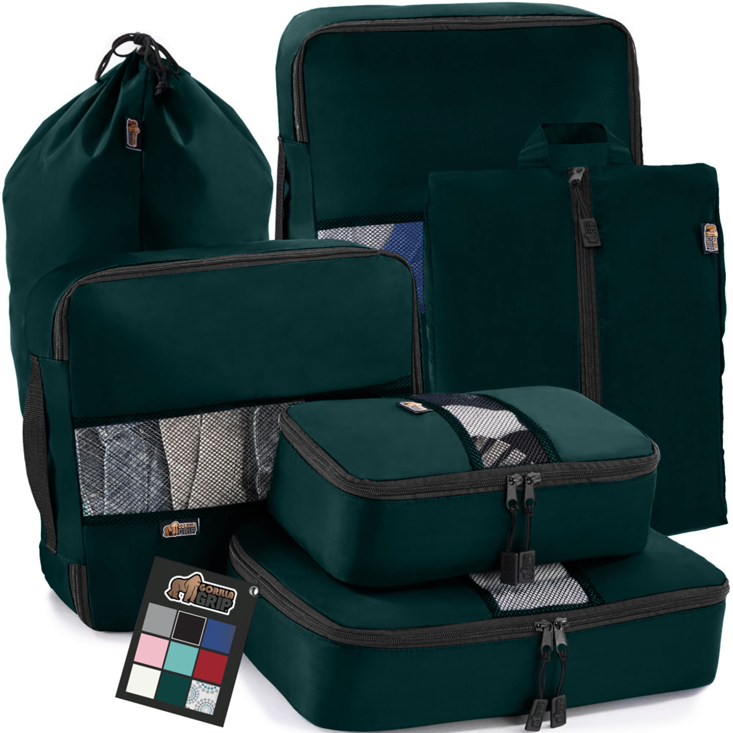 GORILLA GRIP 6 Piece Packing Cubes Set, Travel Essential Space Saving ...