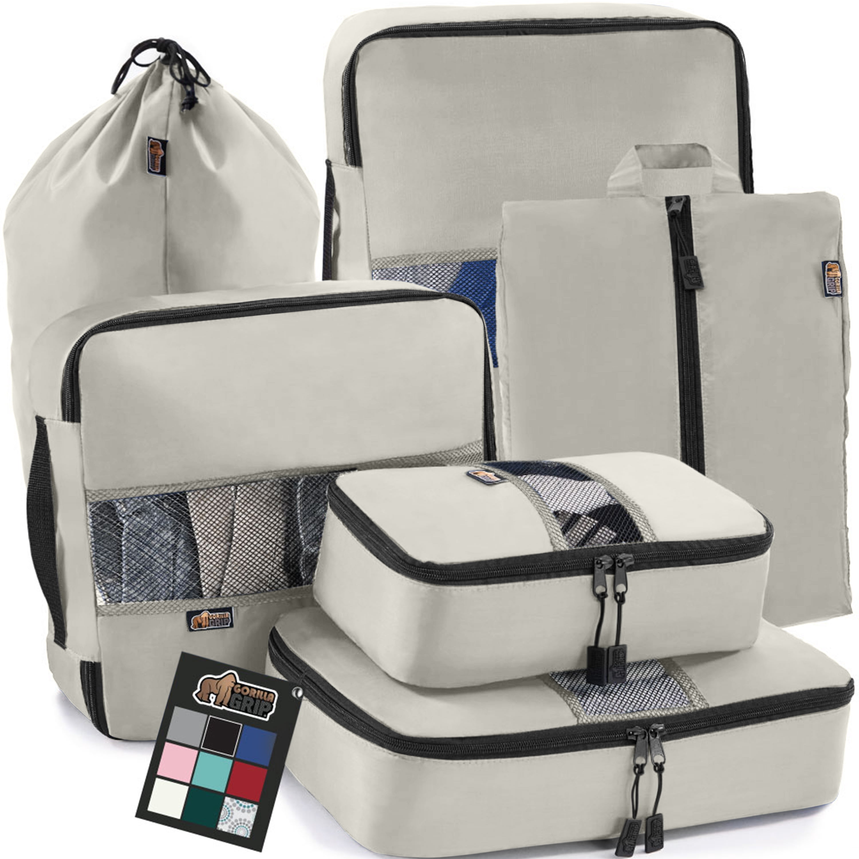 Gorilla Grip Packing Cubes Set, 6 Piece Travel Organizers with Mesh ...