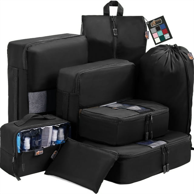 Gorilla Grip 8 Piece Packing Cubes Set, Travel Essential Space Saving ...