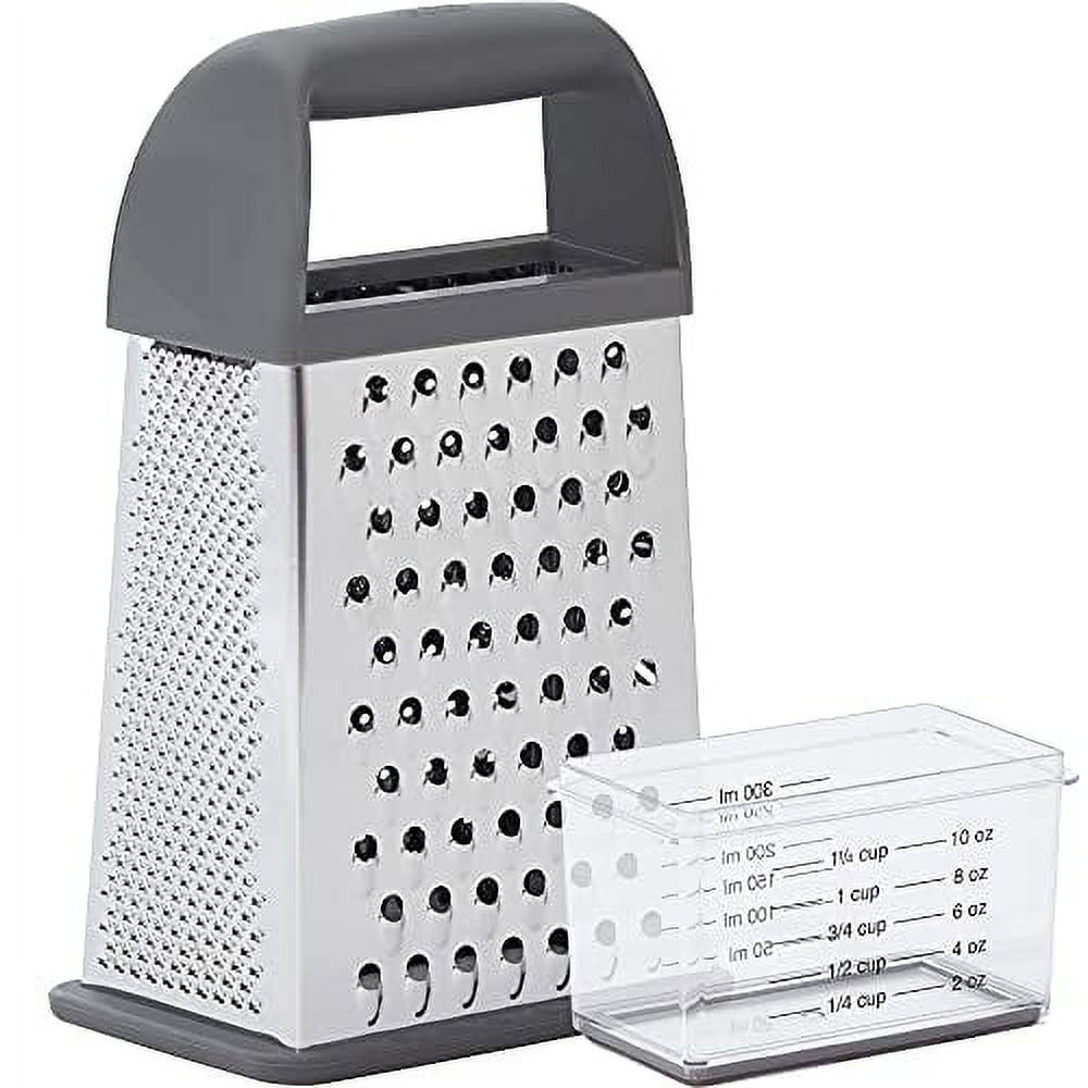 Gorilla Grip Box Grater, Stainless Steel, 4-Sided Graters with ...