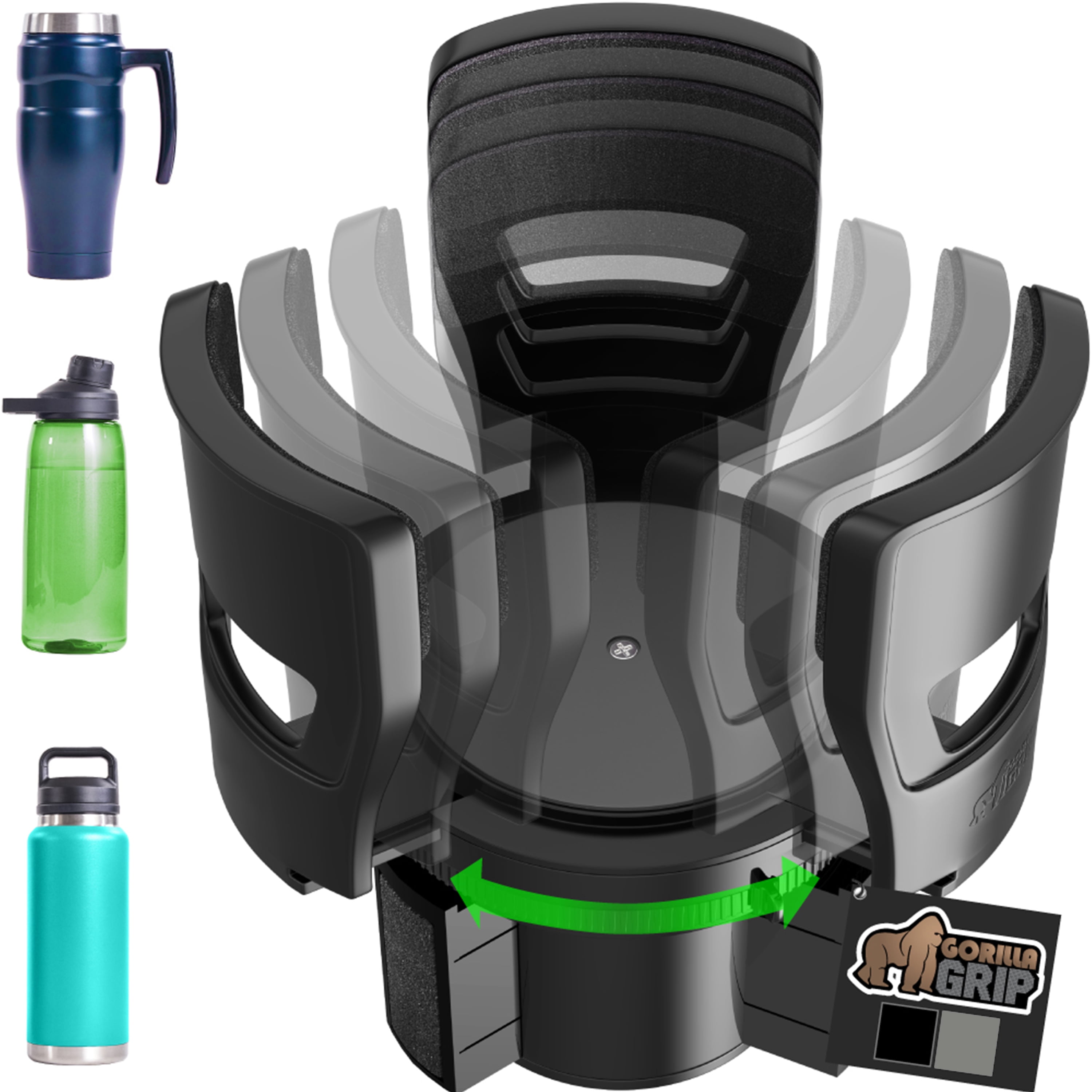 Gorilla Grip Car Cup Holder Expander, Fits 18 to 48 oz Water Bottles ...