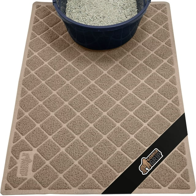 GORILLA GRIP Cat Litter Mat, Water Resistant, Traps Mess, Easy Clean ...