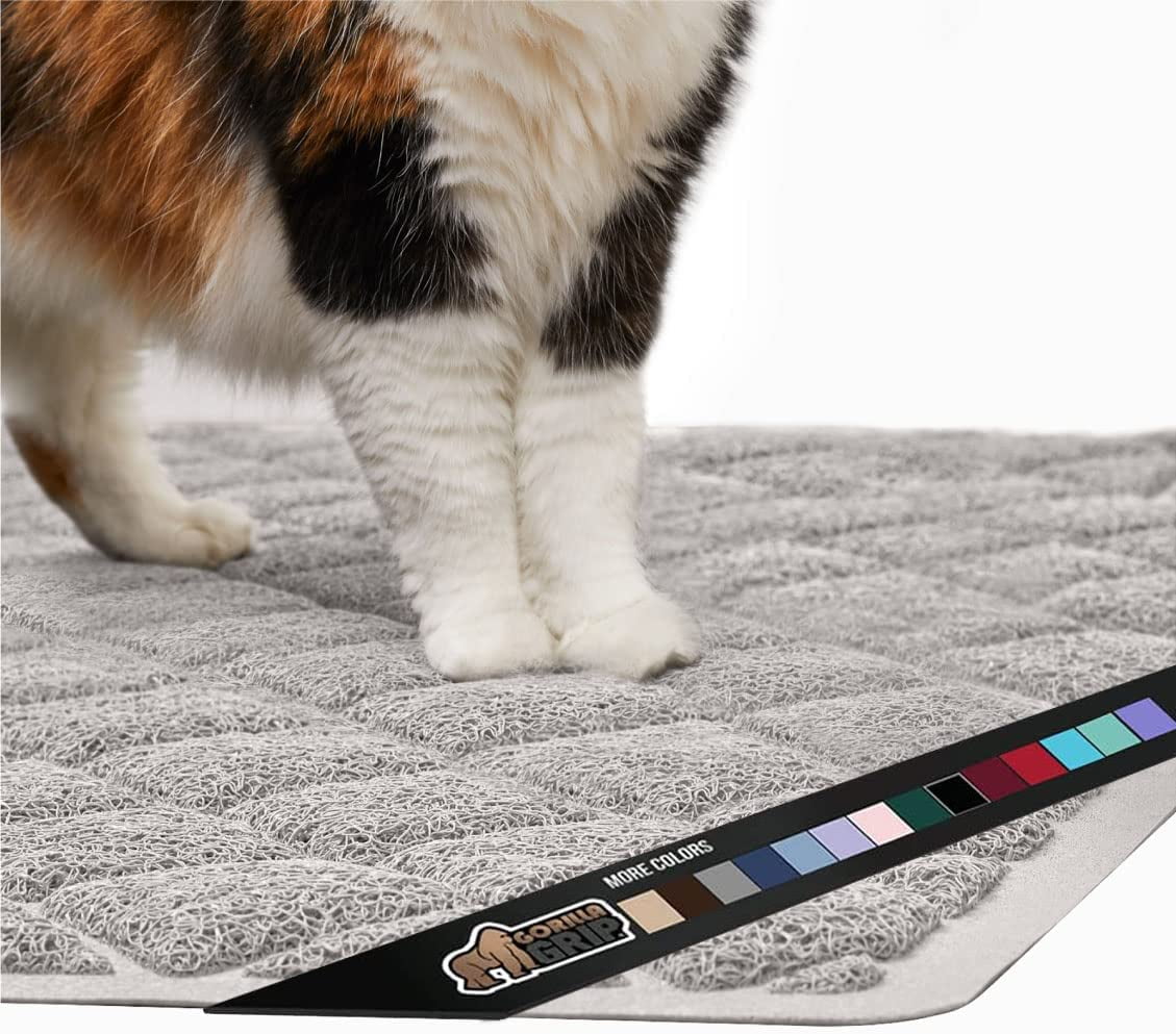 Gorilla Grip Cat Litter Mat, Water Resistant, Traps Mess, Easy Clean ...