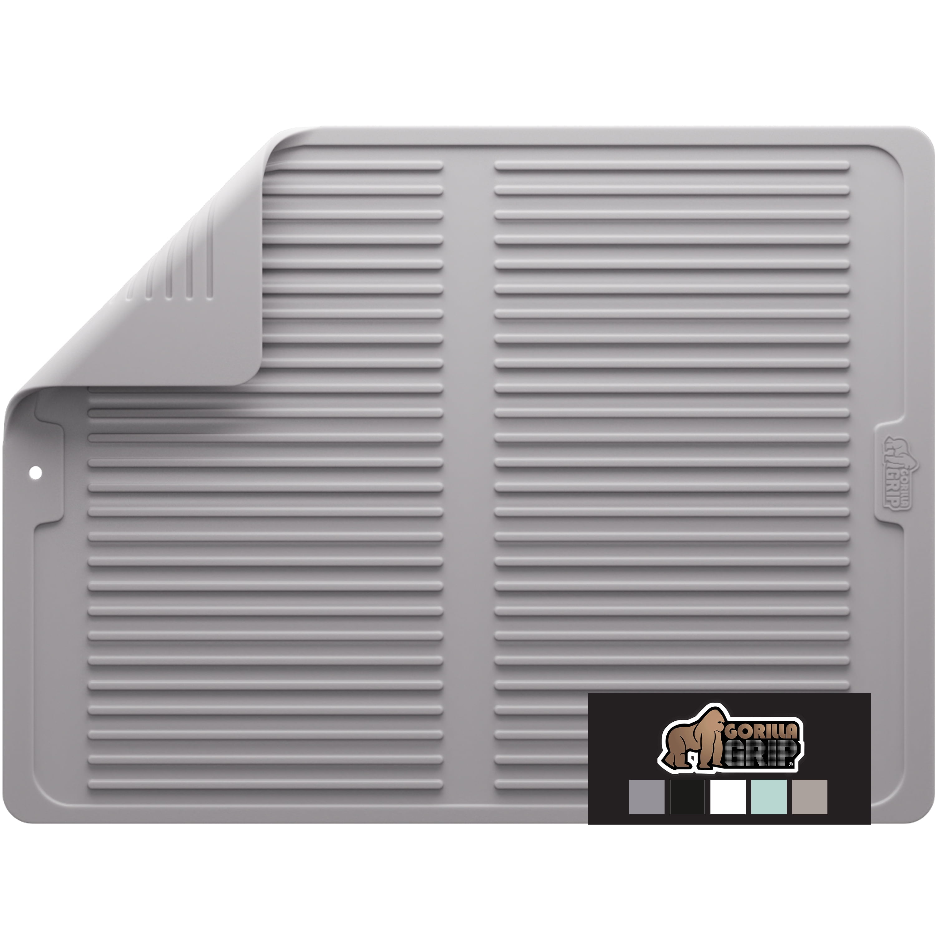 GORILLA GRIP Dish Drying Mat for Kitchen Counter, Waterproof Silicone ...