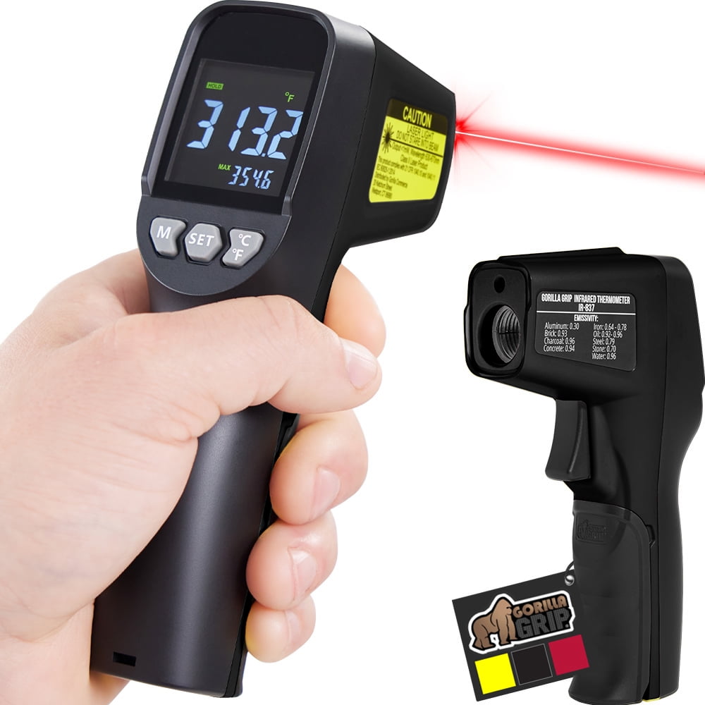 GORILLA GRIP Infrared Digital Thermometer, Instant Read Laser, Handheld ...