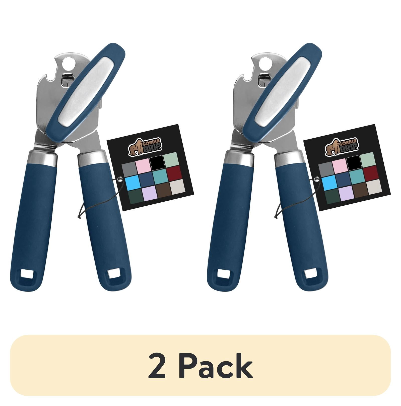 (2 pack) GORILLA GRIP Stainless Steel Manual Can Opener, Soft Touch ...
