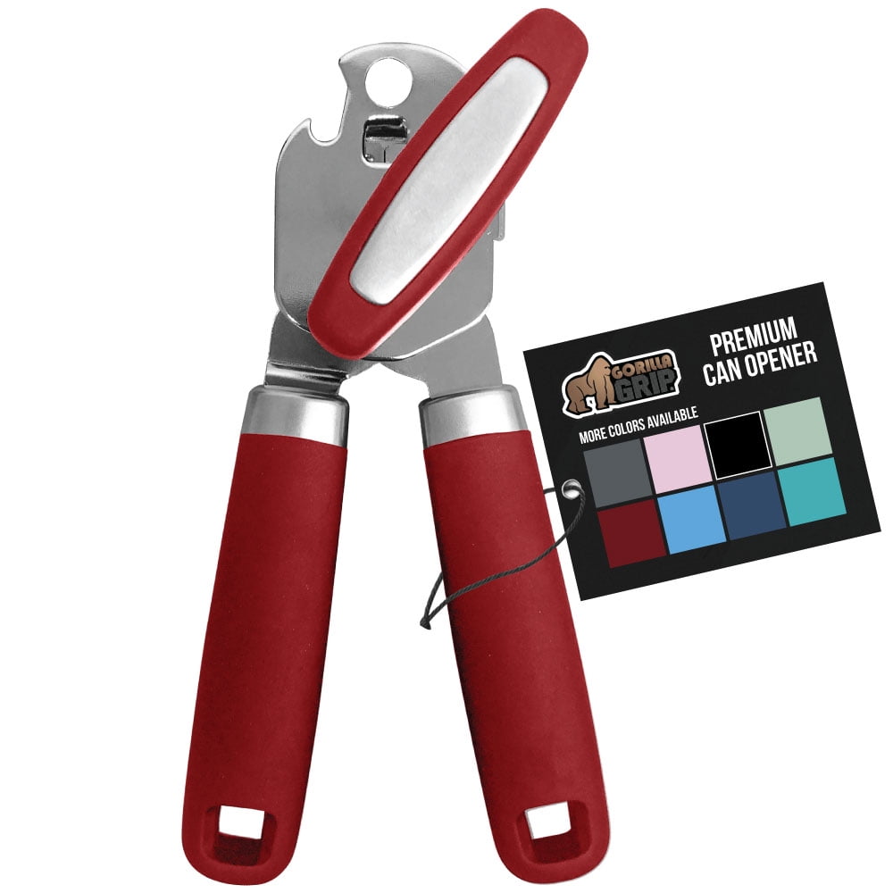 Gorilla Grip Stainless Steel Manual Can Opener, Soft Touch Handle ...