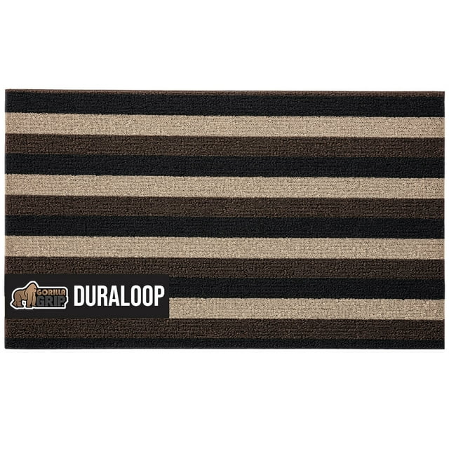 GORILLA GRIP Striped Doormat, Thick Bristle Door Mat Catches Dirt from ...