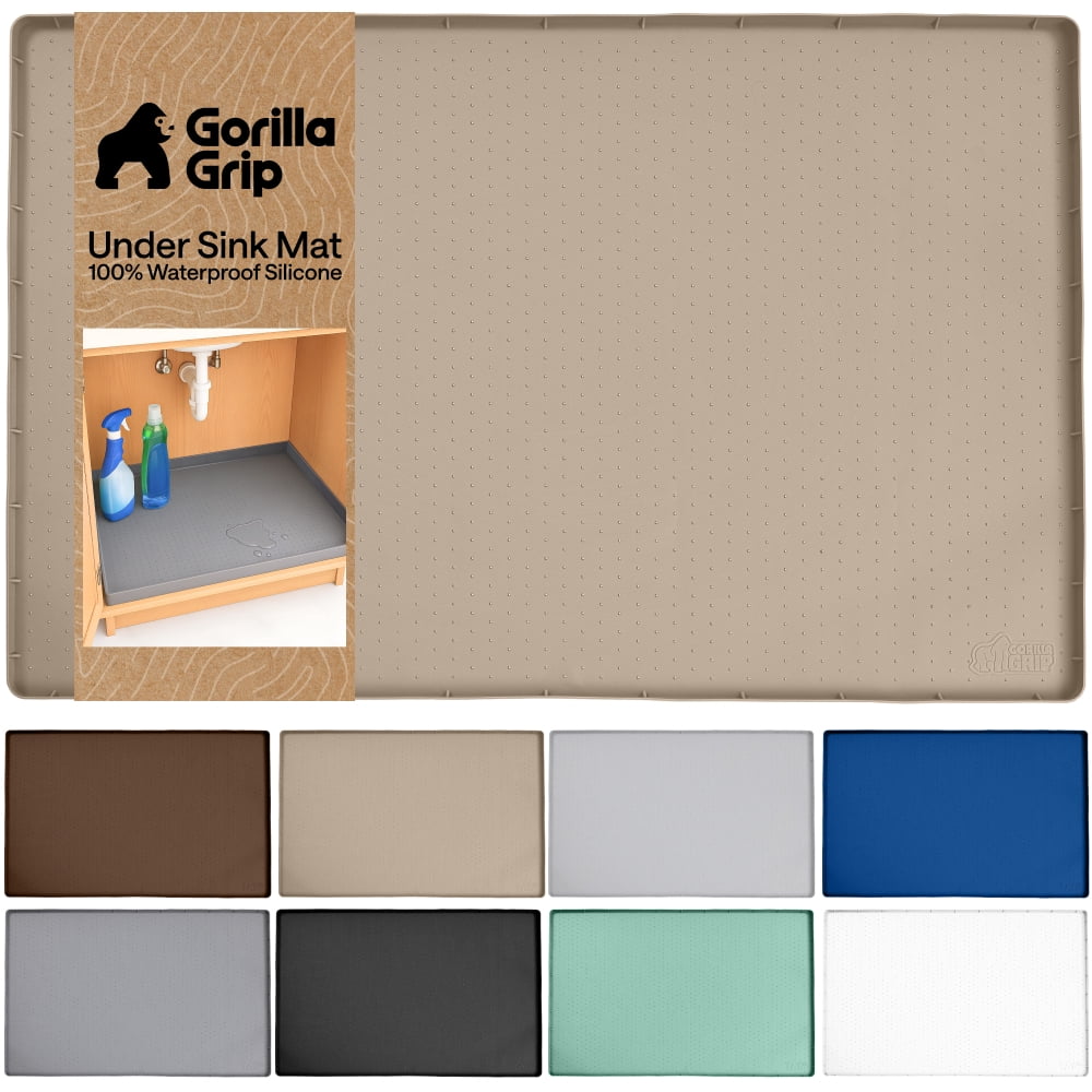 Gorilla Grip Waterproof Silicone Under Sink Mat with Lip 22x19 inches ...