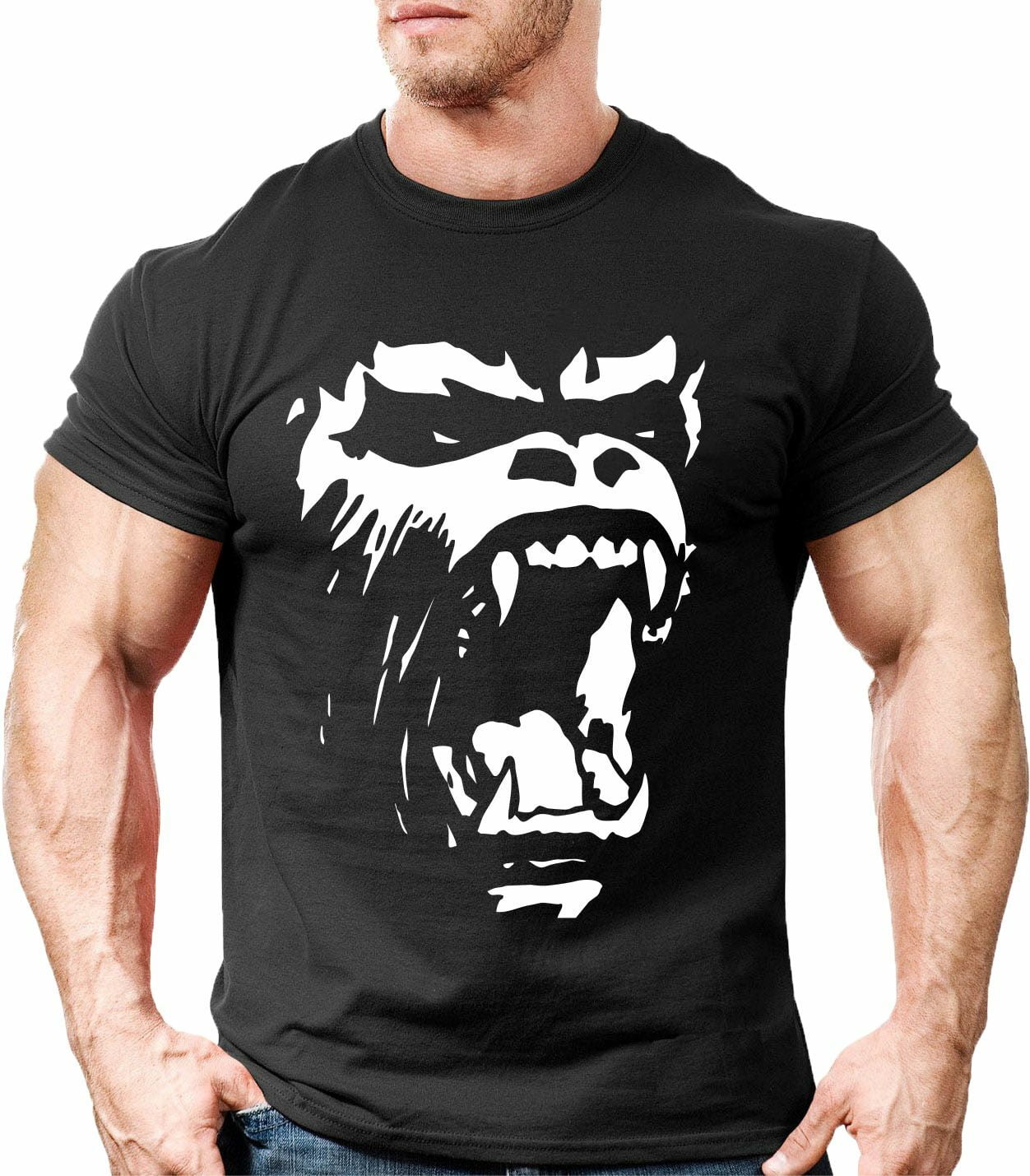 Gorilla Gym Shirt – Bodybuilding Training Fitness Graphic Tee - Walmart.com