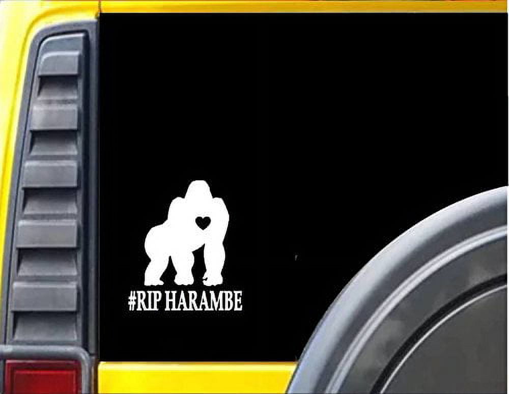 Gorilla Harambe RIP *F455* 6x6 inch Decal Sticker - Walmart.com