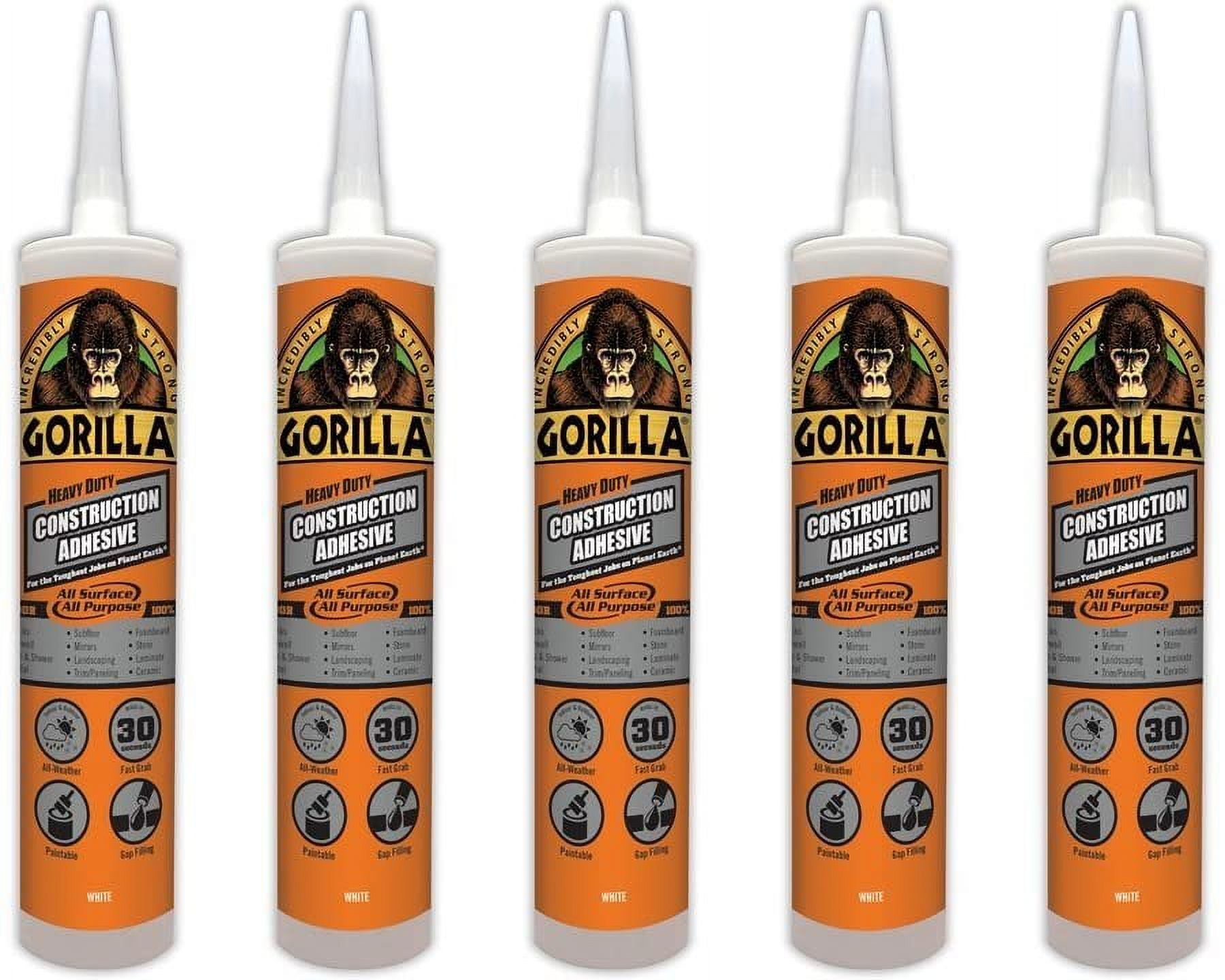 Gorilla Glue Heavy Duty Construction Adhesive - Durable - 5 Pack, 9 oz ...