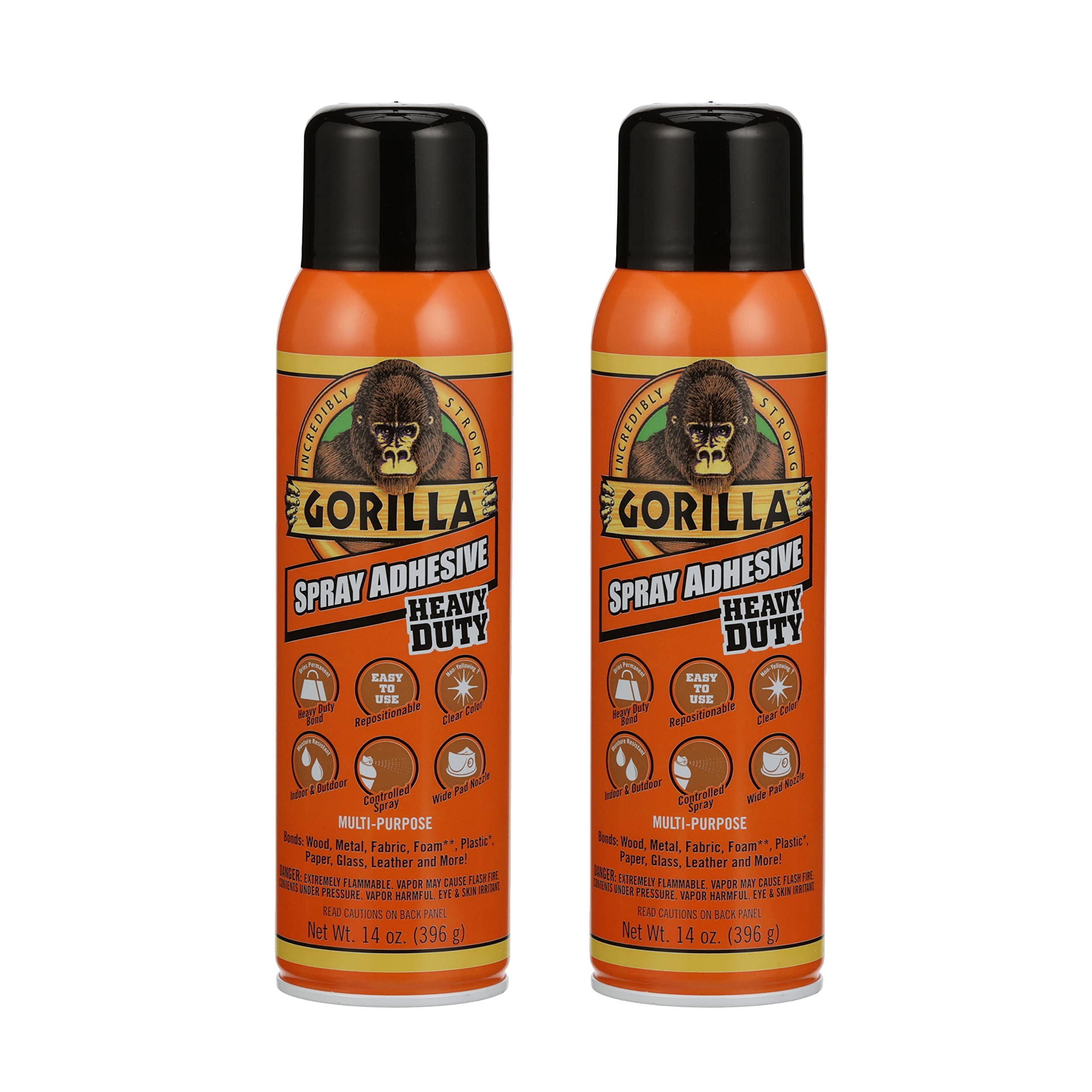 Gorilla Heavy Duty Spray Adhesive, Multipurpose and Repositionable, 14 ...