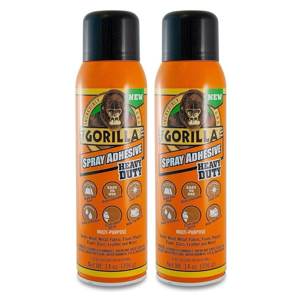 Gorilla Heavy Duty Spray Adhesive, Multipurpose and Repositionable, 14 ...