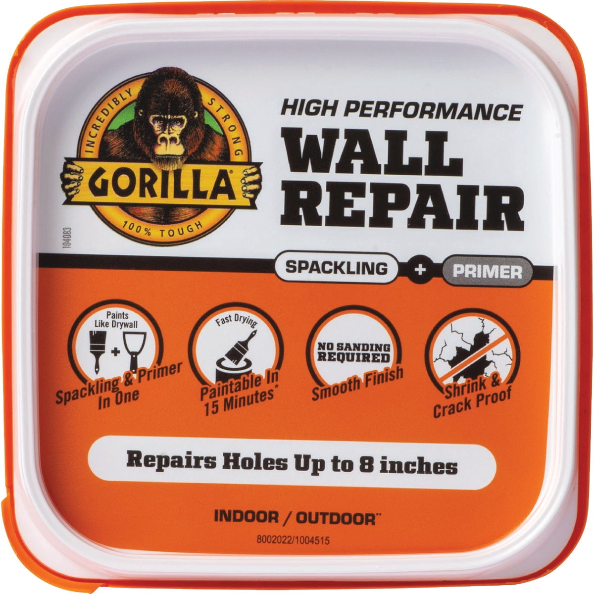 Gorilla Heavy Duty Wall Repair Spackling + Primer, 16 Ounce Tub ...