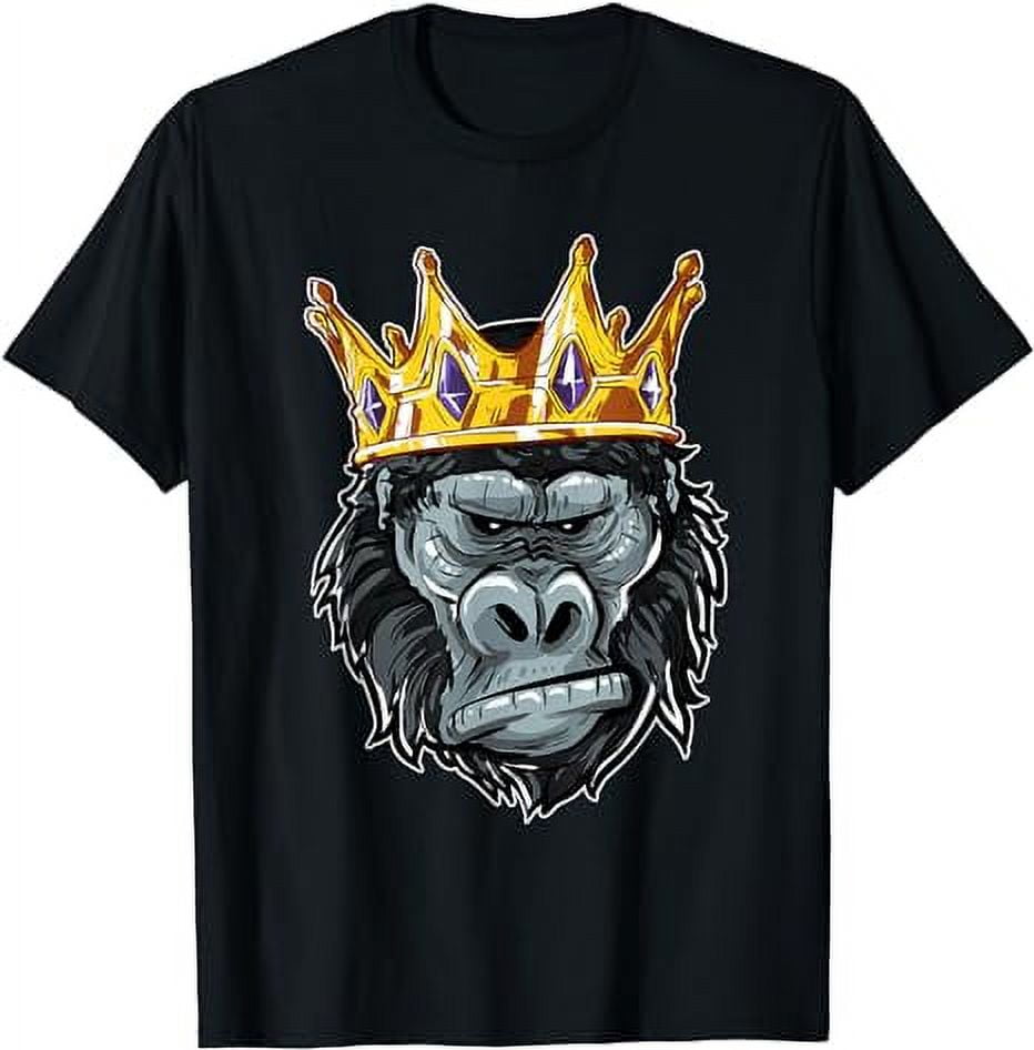Gorilla King With Crow Monkey Ape Wildlife T-Shirt - Walmart.com