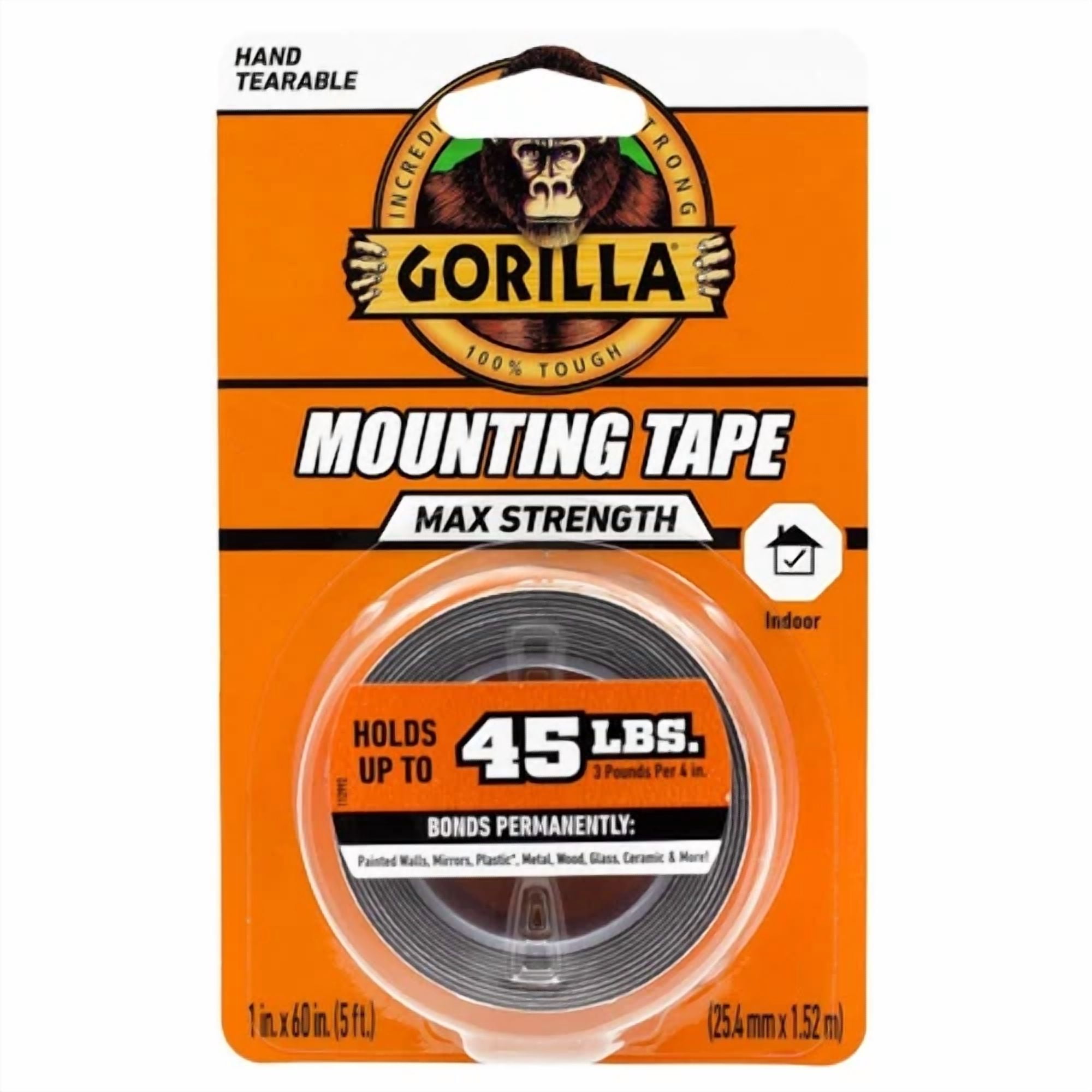 Gorilla Max Strength Mounting Tape [Double-Sided]: 1 In. X 60 In ...