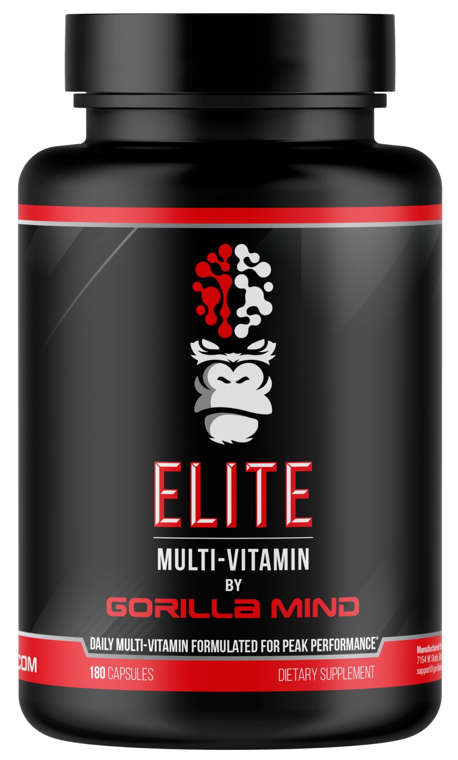 Gorilla Mind Elite Multi-Vitamin (180 Capsules) – Daily Multivitamin ...