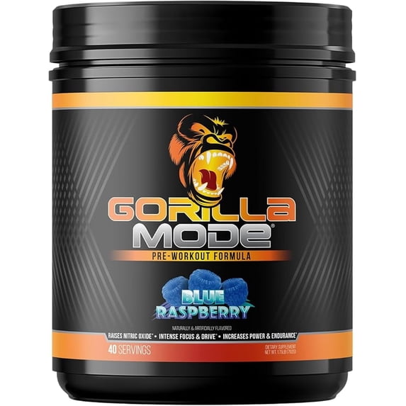Gorilla Mode Pre-Workout, Blue Raspberry, 792 g - Walmart.com