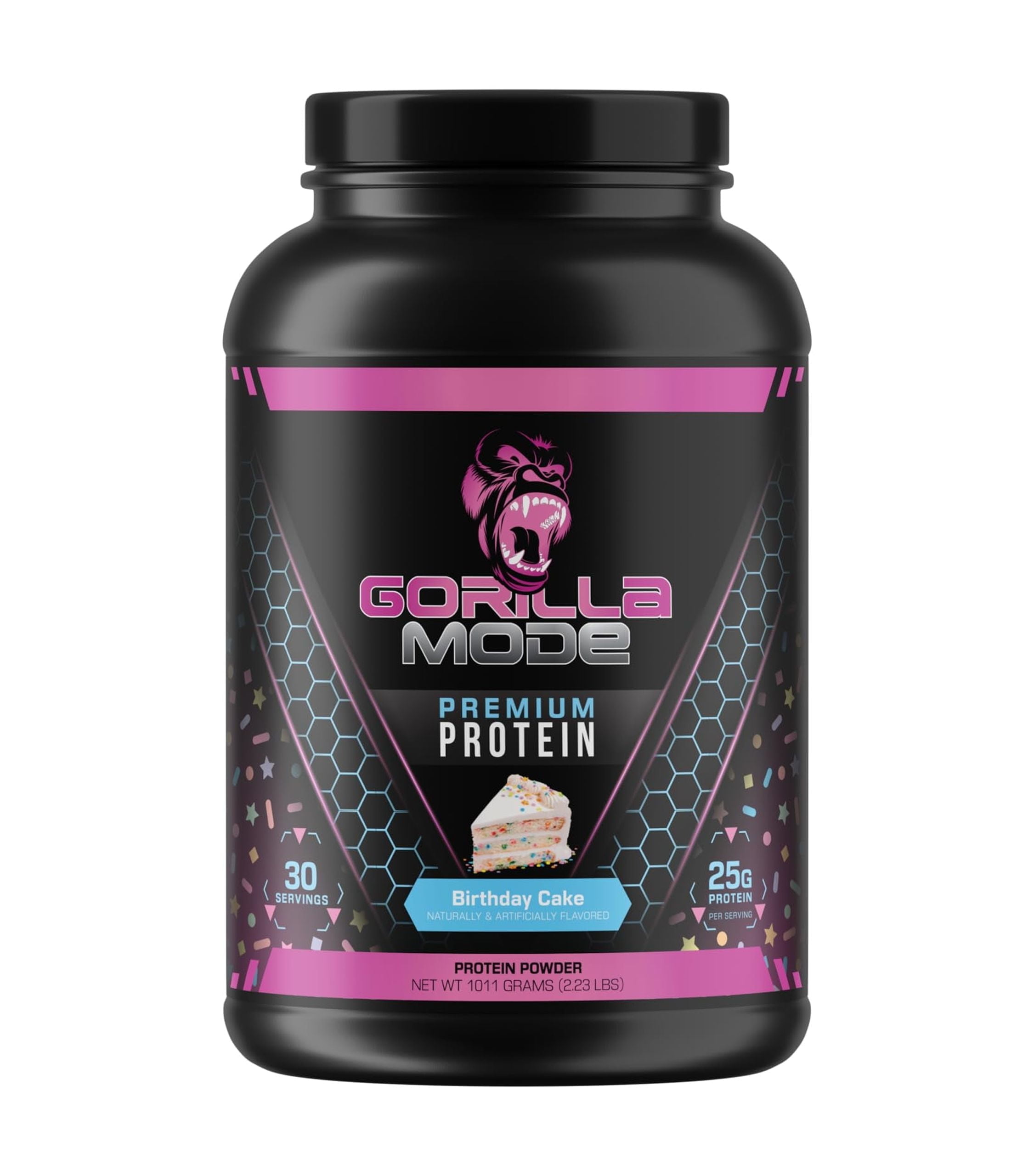 Gorilla Mind Premium Whey Protein - Birthday Cake, 25 Grams of Whey ...