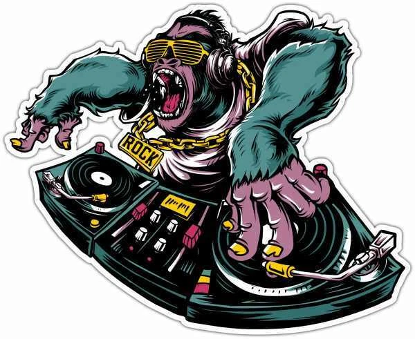 Gorilla Monkey Ape Dj Music Rock Party Car Stickerphone Decal Water ...