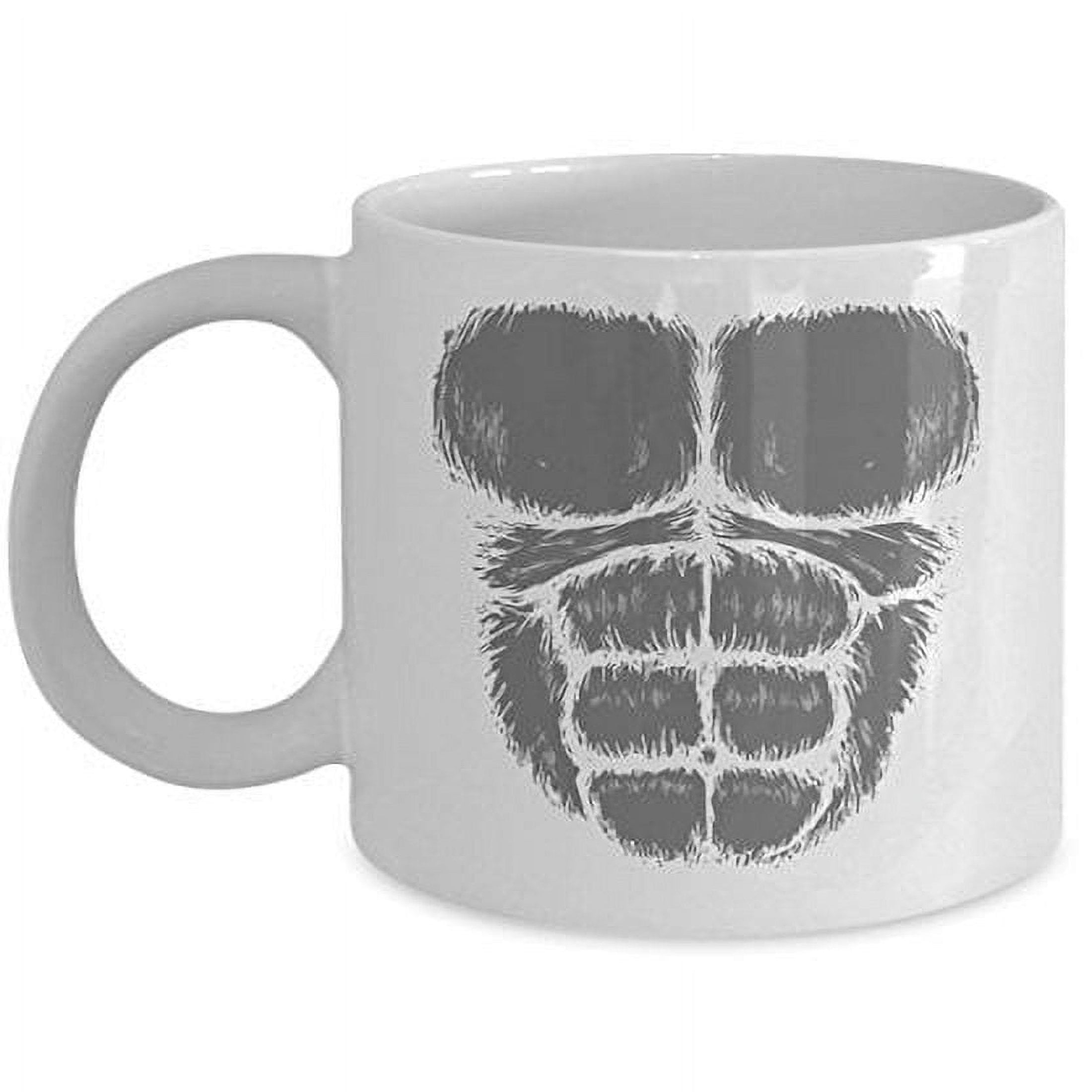 Gorilla 11 oz Coffee Mug - Animal Muscle Design White Ceramic Gift ...
