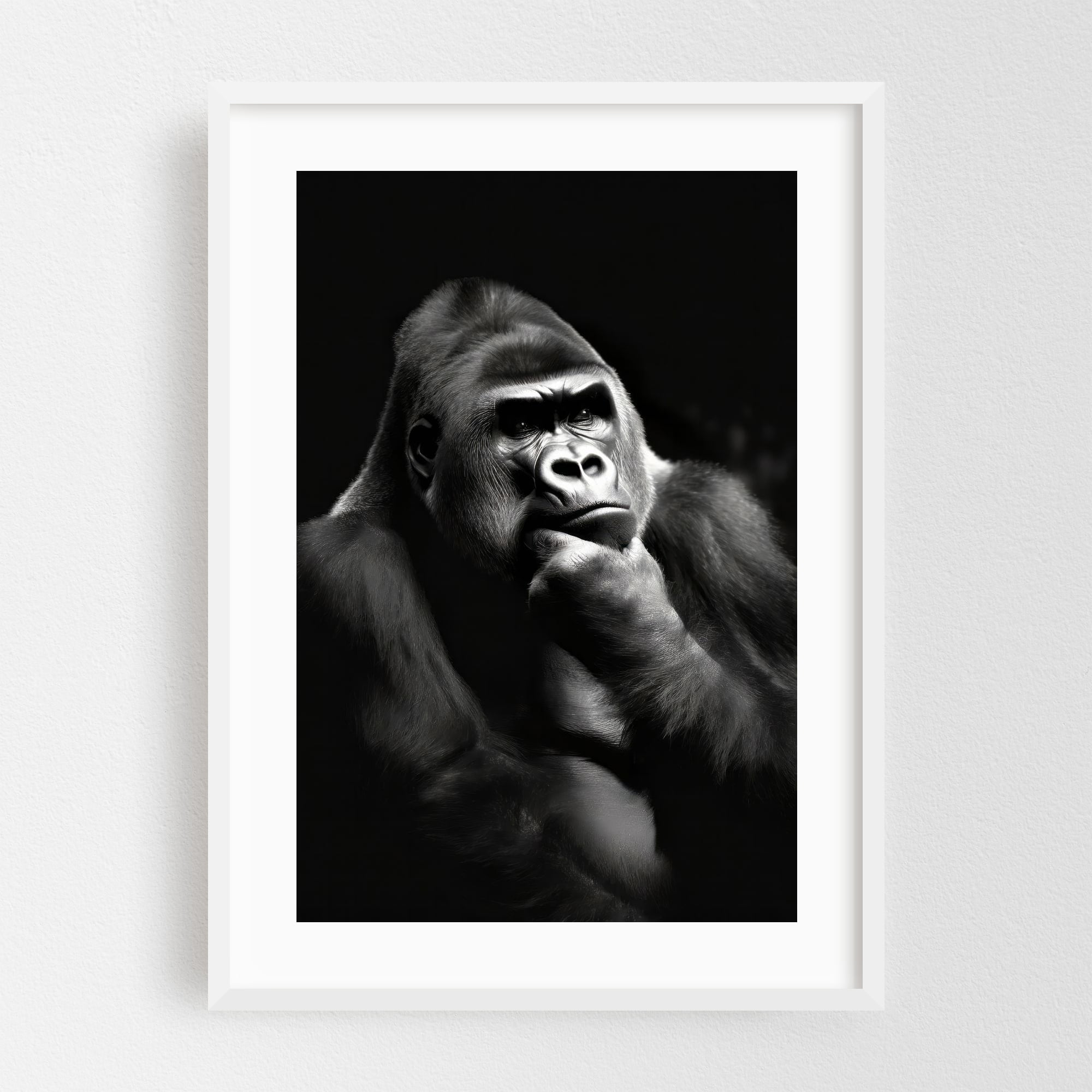 Gorilla - Photography Wildlife Black and White Animal Portrait Nature ...