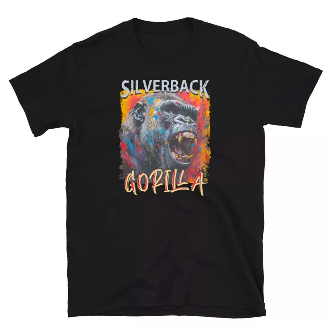 Gorilla Silverback T-shirt Jungle King Graphic Tee Silver Back ...