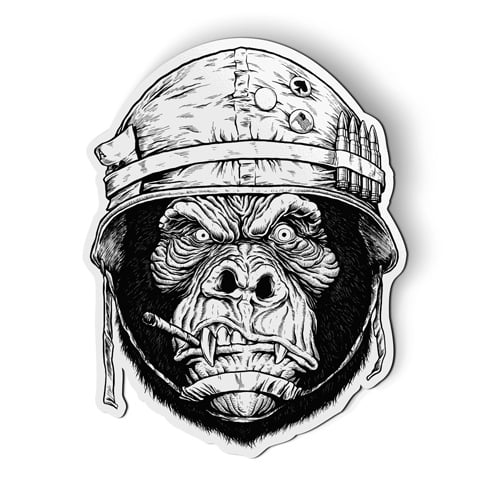Gorilla Soldier Army - 5.5" Magnet for Car Locker Refrigerator ...