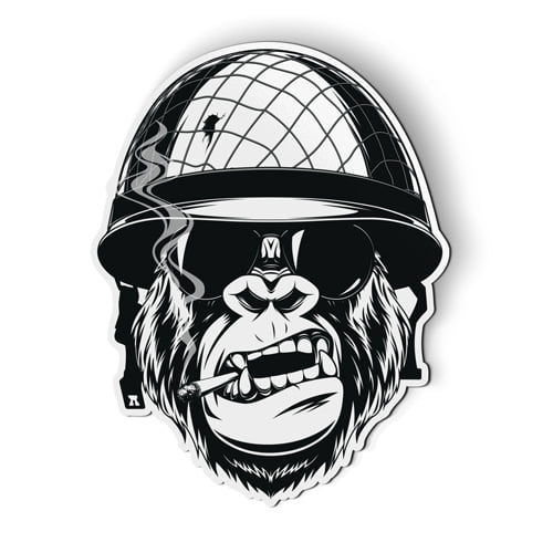 Gorilla Soldier Army Helmet - 5" Magnet for Car Locker Refrigerator ...