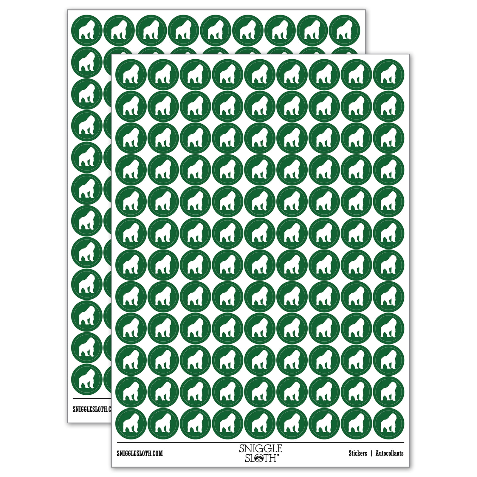 Gorilla Solid 200+ Round Stickers - Dark Green - Matte Finish - 0.50 ...