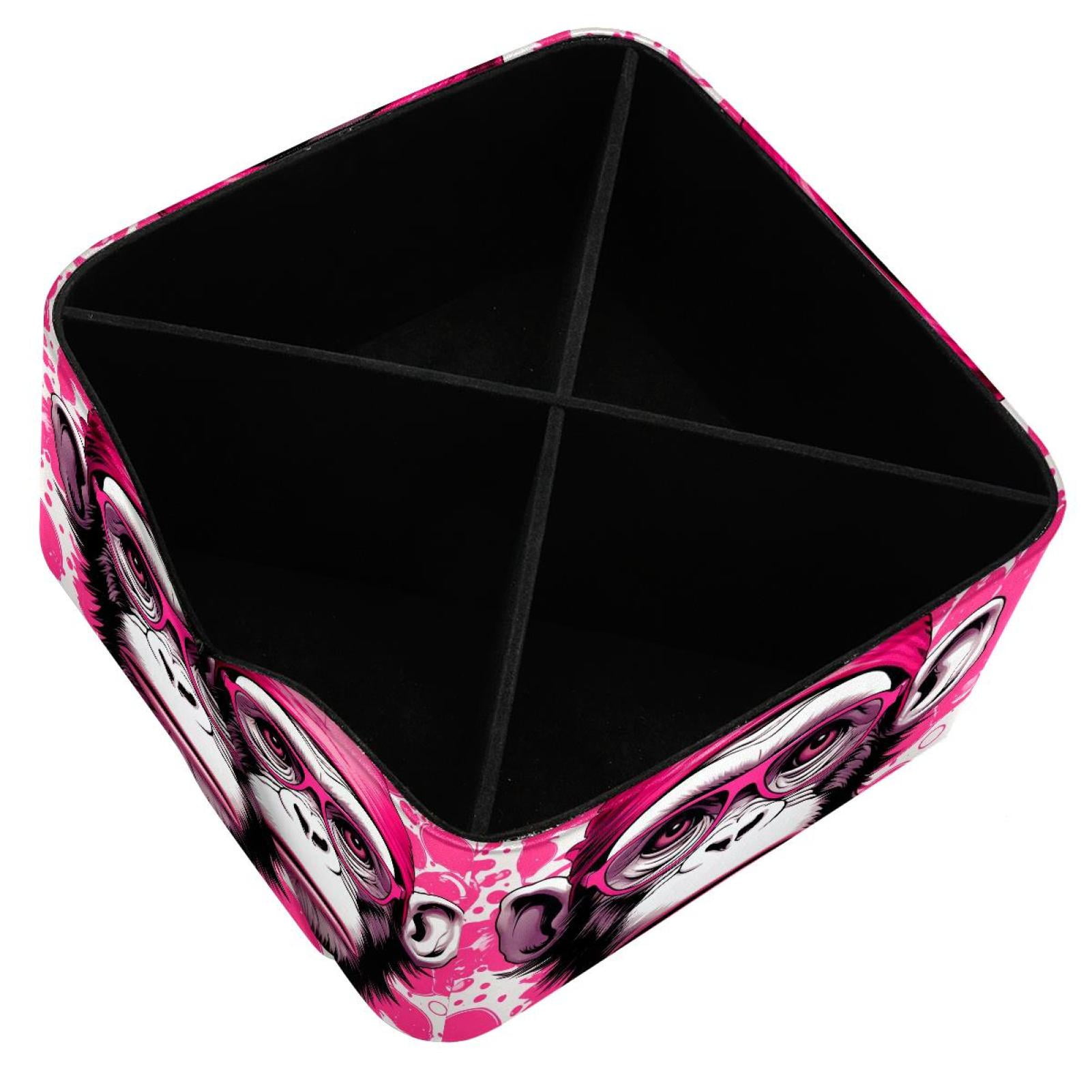 Gorilla Square Pen Holder Pencil Organizer Case with 4 Compartments and Removable Dividers ...