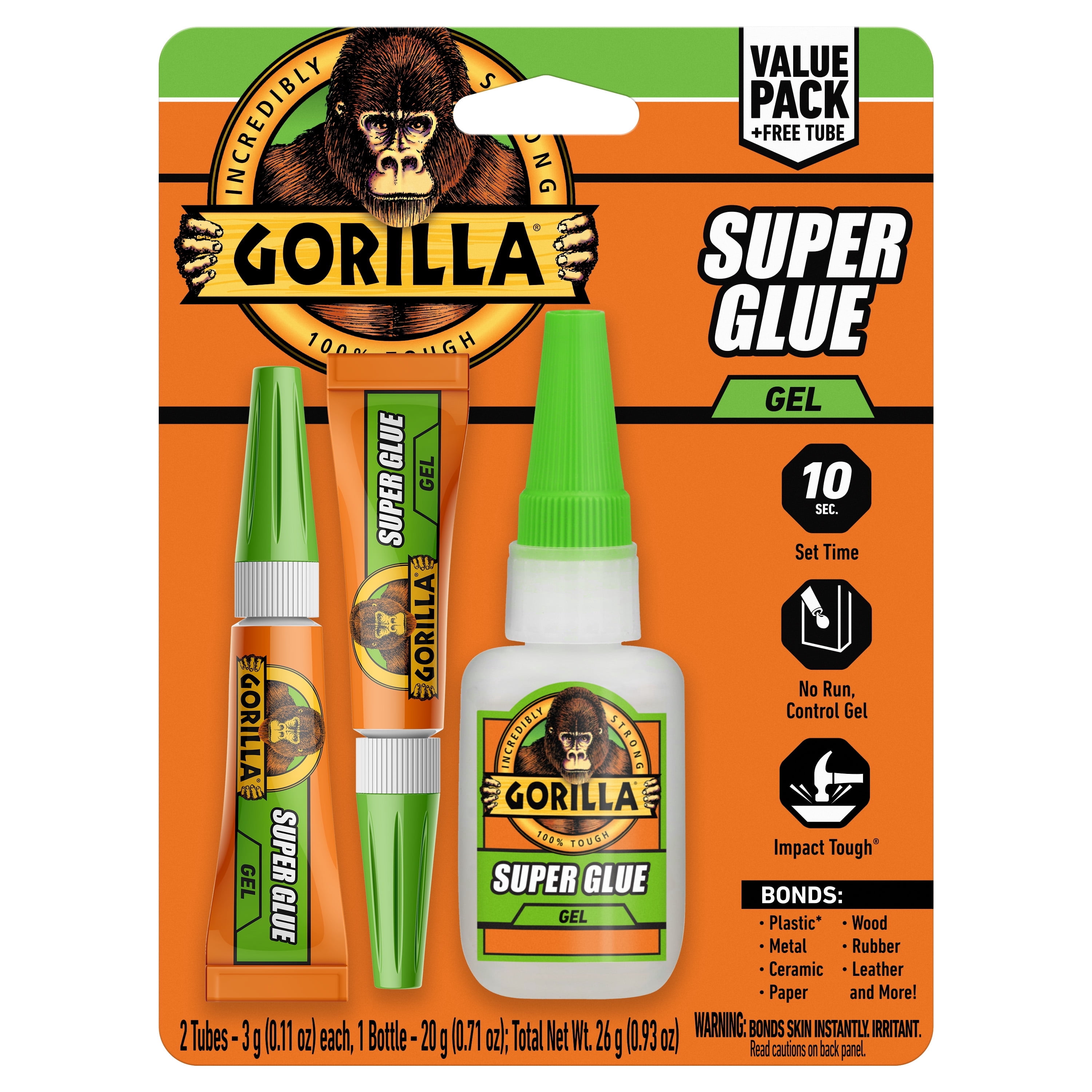 Gorilla Super Glue Gel Clear Bonus Pack - Walmart.com
