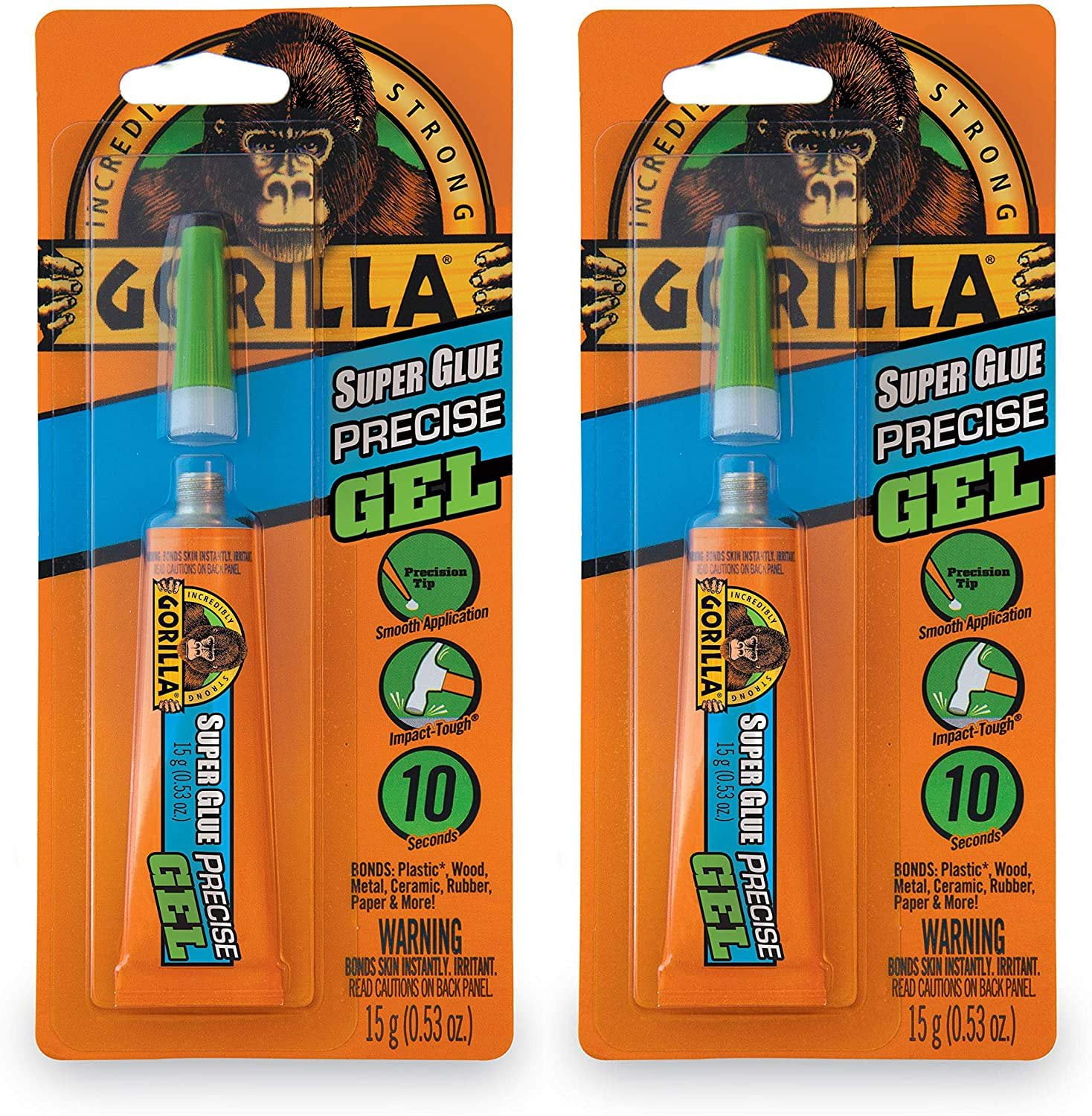 Gorilla Super Glue Precise Gel, 15g, Clear, Pack of 2 - Walmart.com