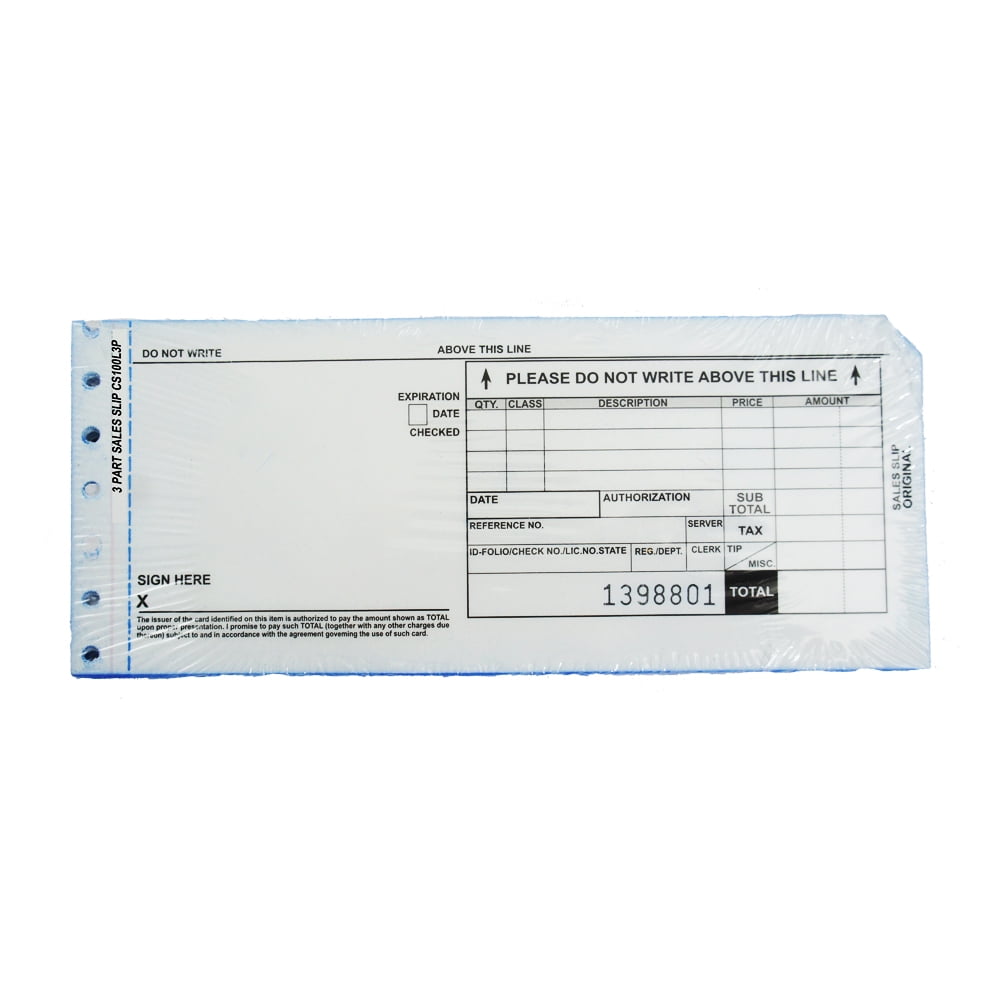 Gorilla Supply 2500 3 Part Long Credit Card Imprinter Sales Slips, 25 ...