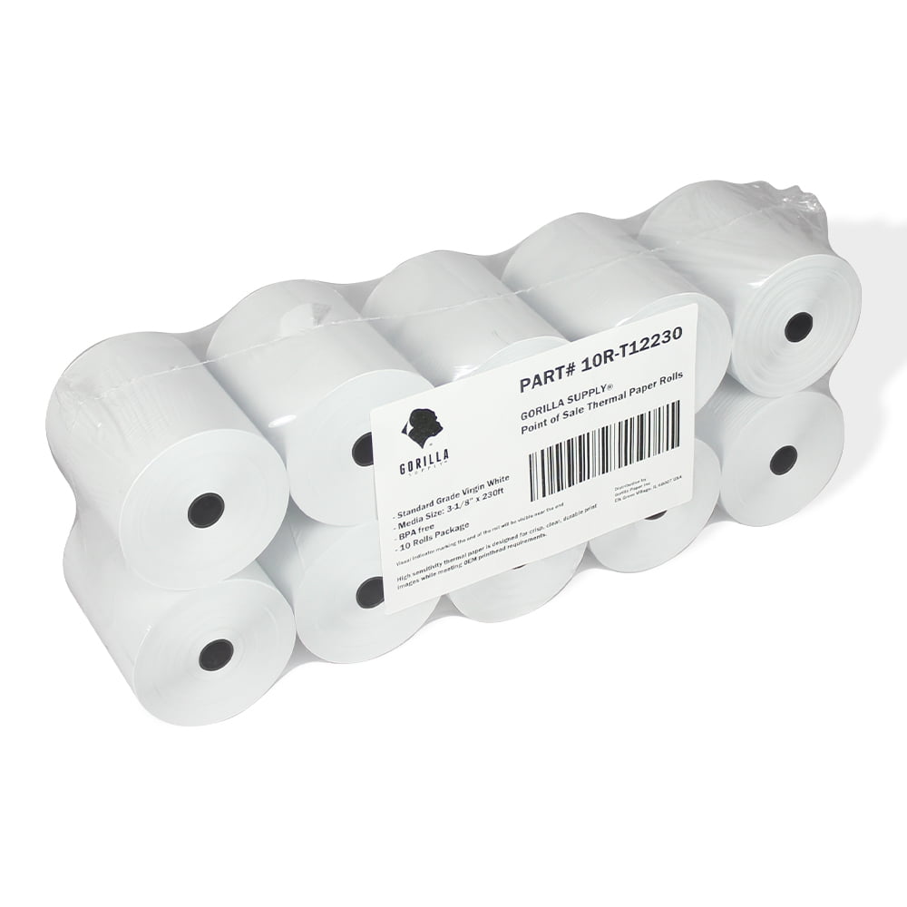 Gorilla Supply BPA Free Thermal Paper Rolls, 3 1/8 x 230, for TM-T88 ...
