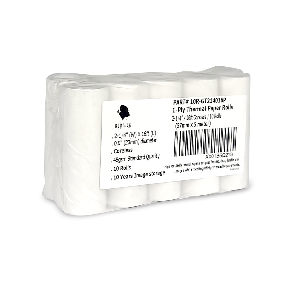 Gorilla Supply Coreless Thermal Paper Roll 2 1/4 x 16 Poynt Terminal ...