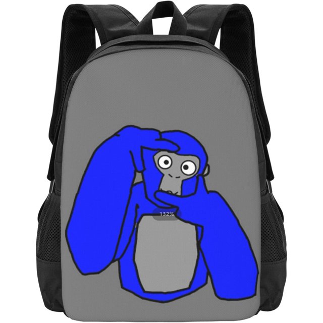 Gorilla Tag 3D Print Backpack Blue Monkey Backpacks Lightweight Large Capacity Backpack Casual ...