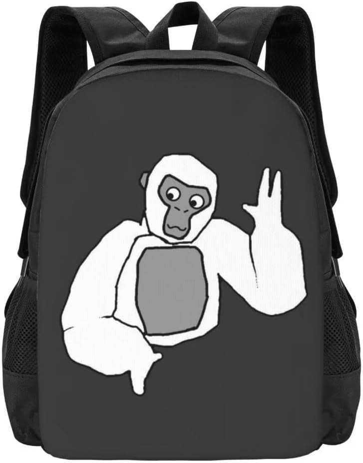 Gorilla Tag Backpack Black Monkey Backpack Casual Daypack Lightweight ...