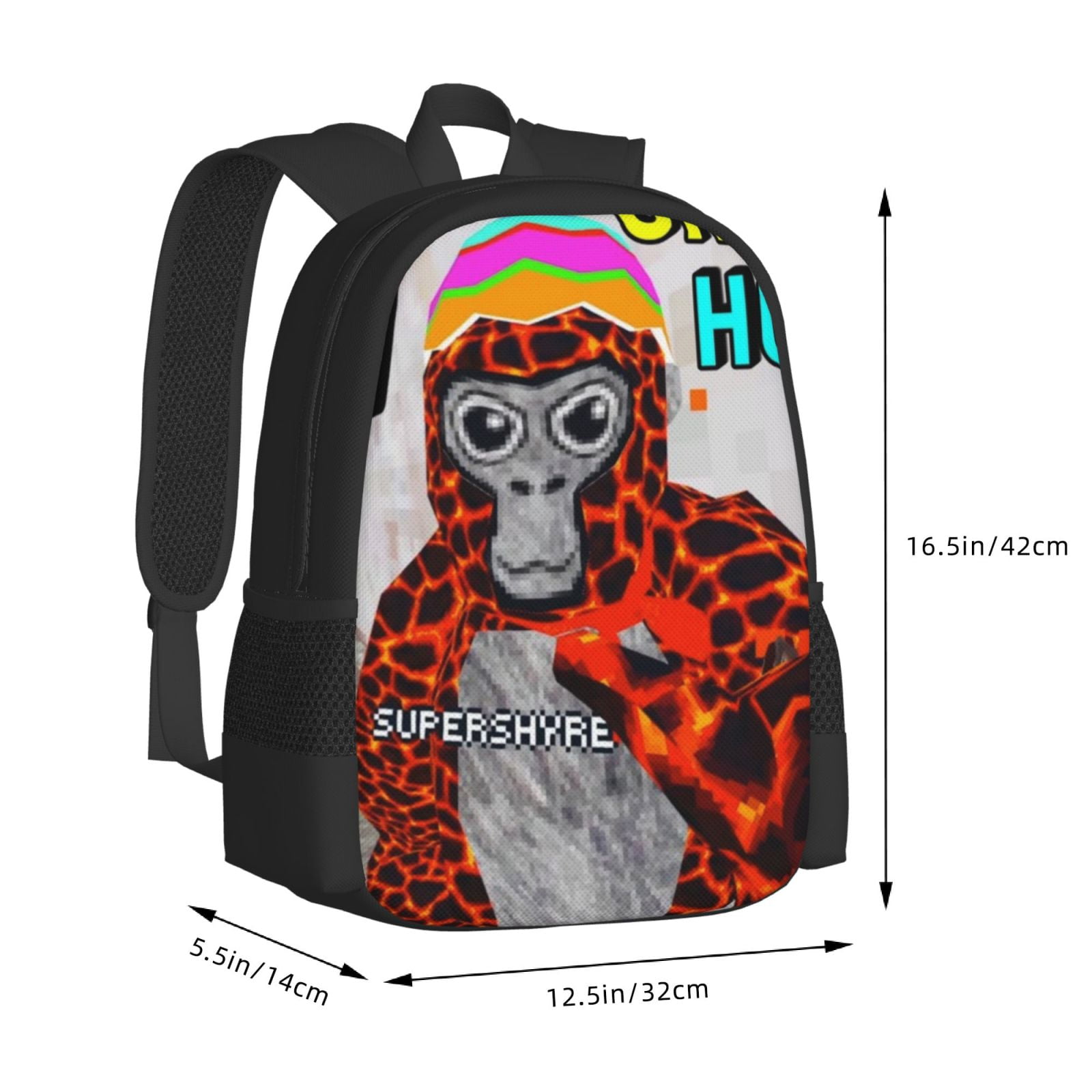 Gorilla Tag Backpacks Cartoon Travel Backpack Lightweight Durable Laptop Backpack Monkey 3D ...
