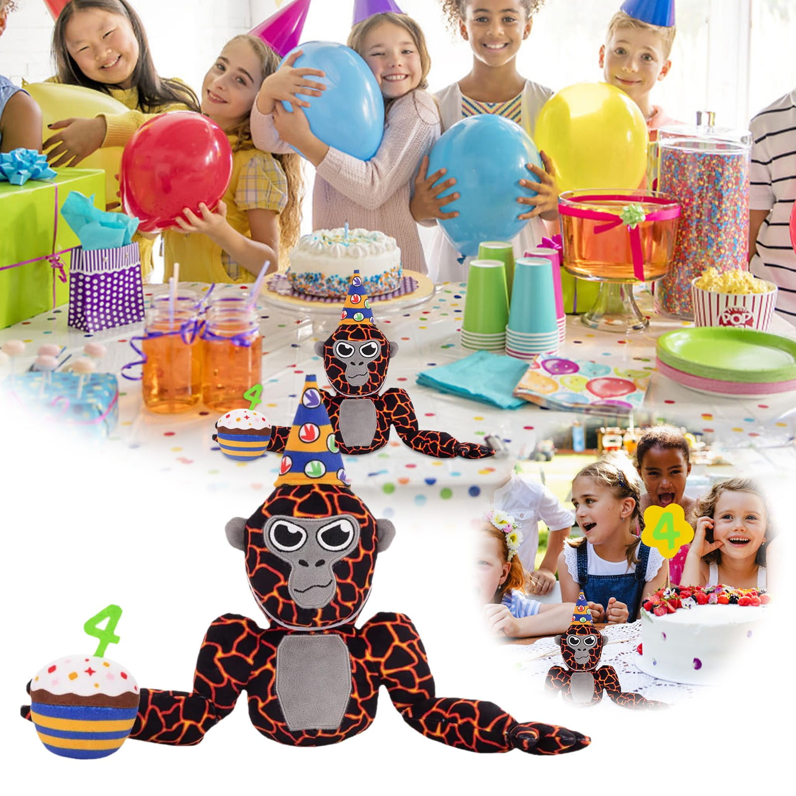Gorilla Tag Plush Toy - Cute Monkey Stuffed Animal for Kids & Adults ...