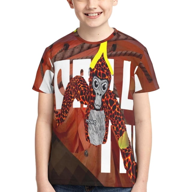 Gorilla Tag Short Sleeve Kid's Cartoon T Shirt Kawaii Crewneck Top Tees ...