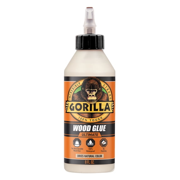 Gorilla Ultimate Wood Glue, 8 ounce bottle, 100% Waterproof, Durable ...