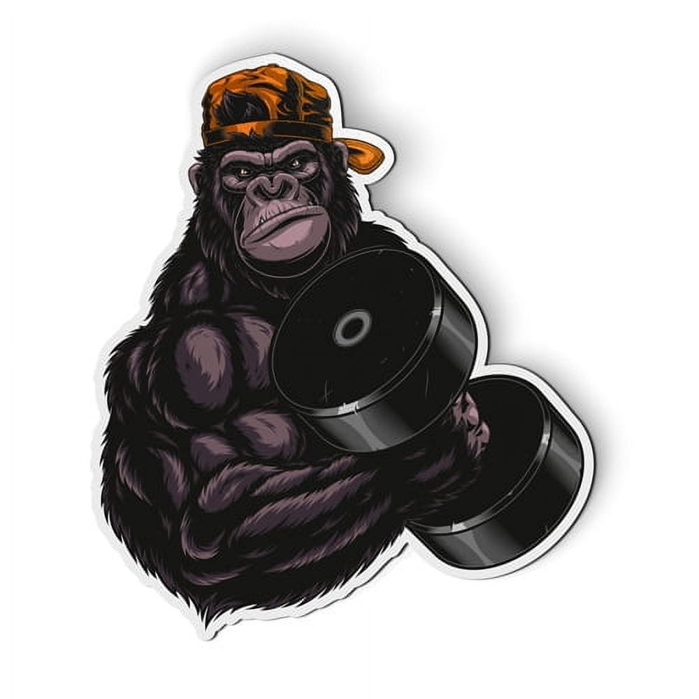 Gorilla Working Out Fitness Gym Strong - 5.5" Magnet for Car Locker ...