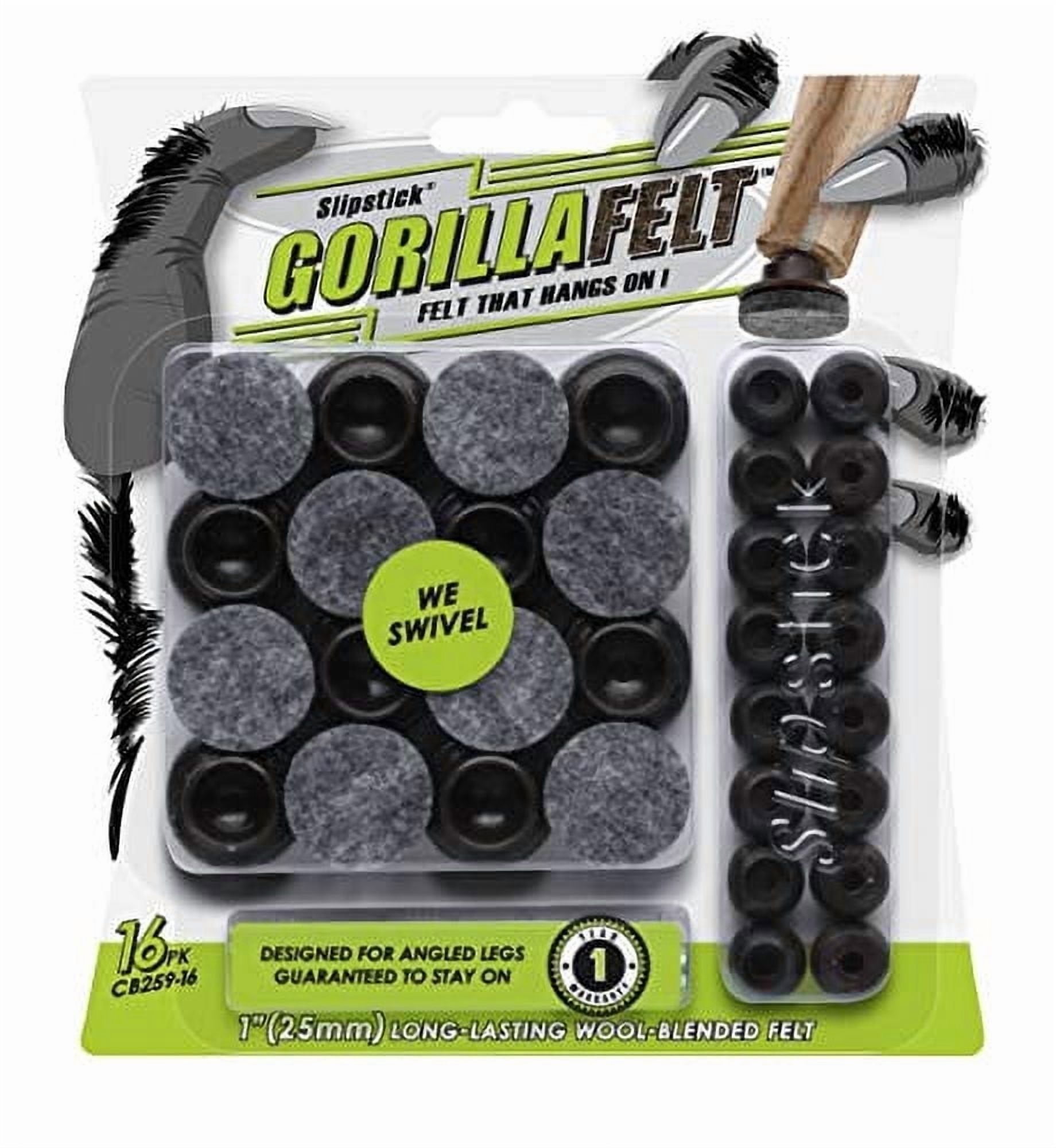 GorillaGlides/Felt Swivel Chair Sliders Screw-On Floor Protectors for ...