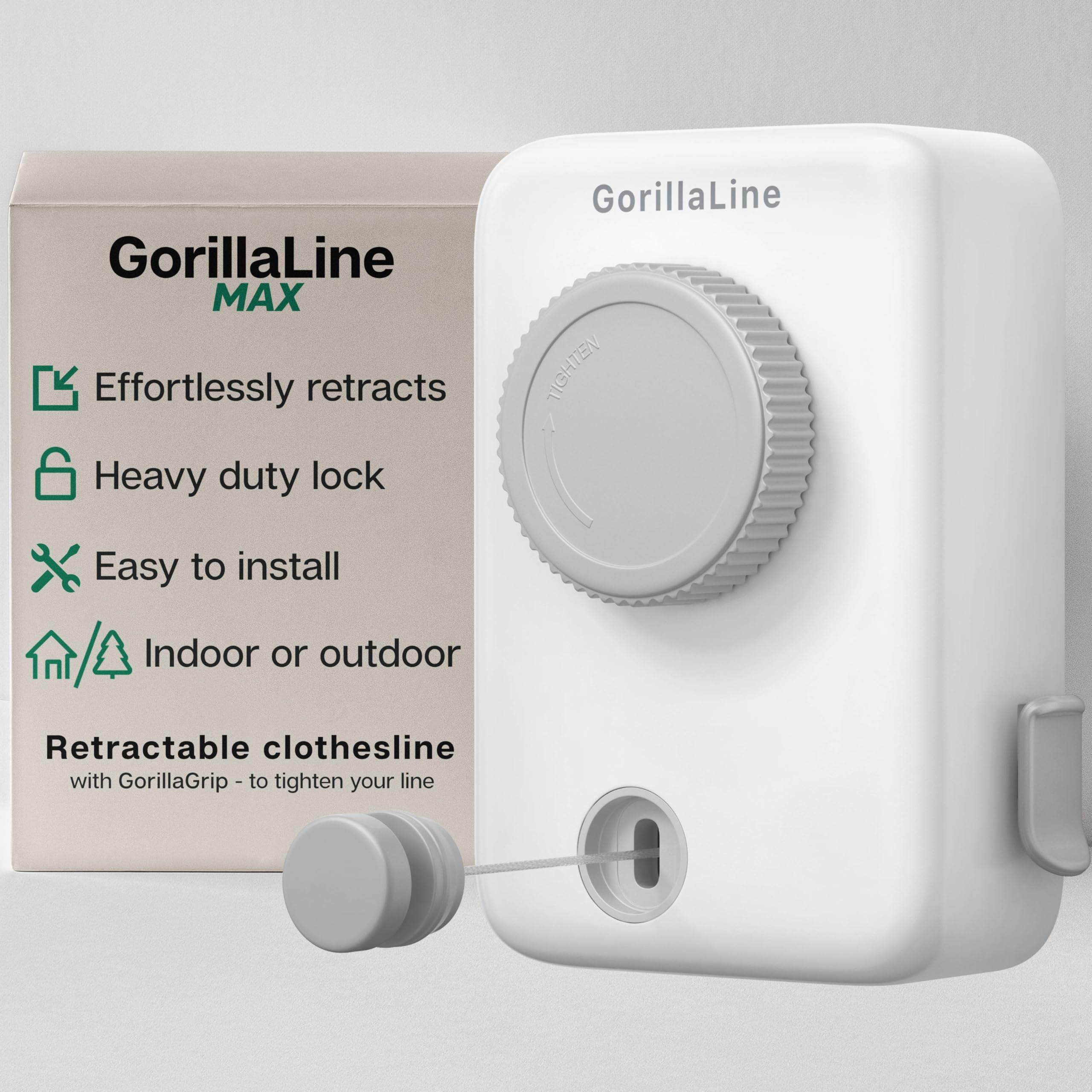 GorillaLine Max - Retractable Clothesline Indoor Outdoor Clothes Line ...